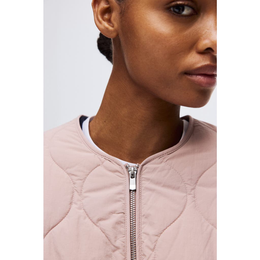 H&M Quilted Zip-Up Jacket with Drawstring Waist